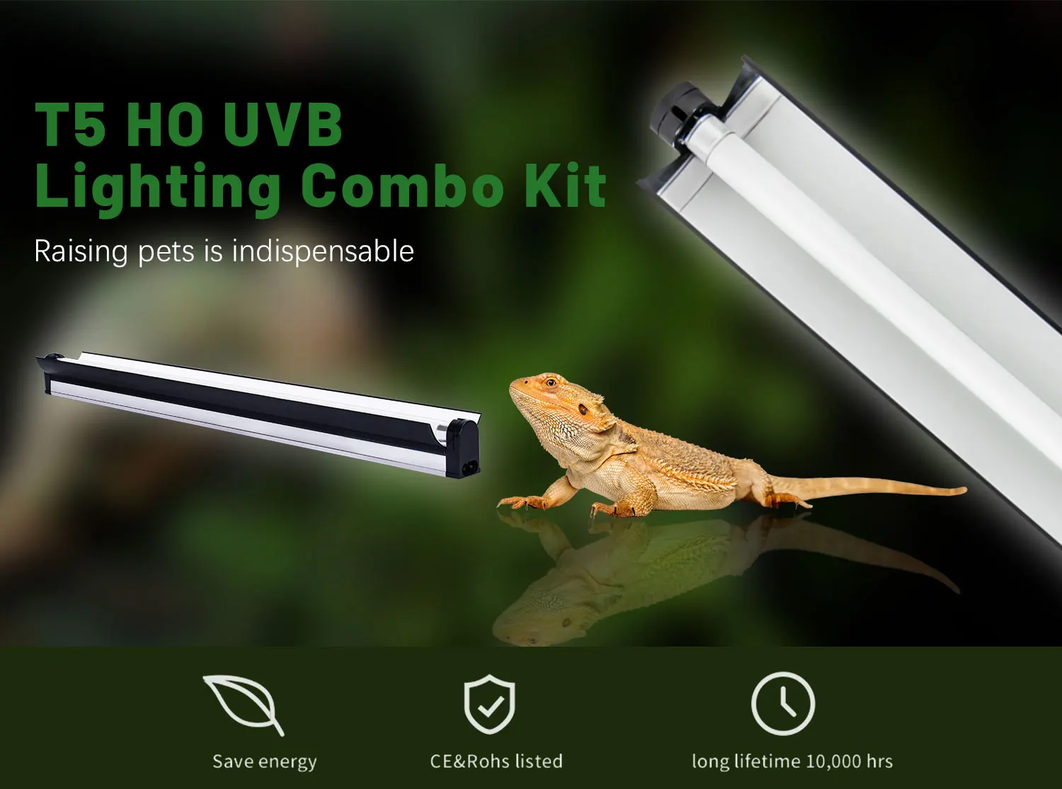 24w Ho T5 Reptile Light Fluorescent Uvb Tube Light - Buy Fluorescent Tube Lamp,T5 Ho Reptile ...