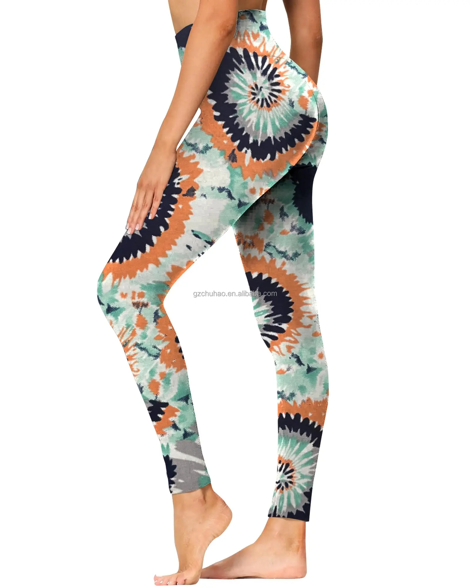 High Waisted Push Up Booty Butt Lifting Sexy Tie Dye Seamless Workout Tight Scrunch Women ...