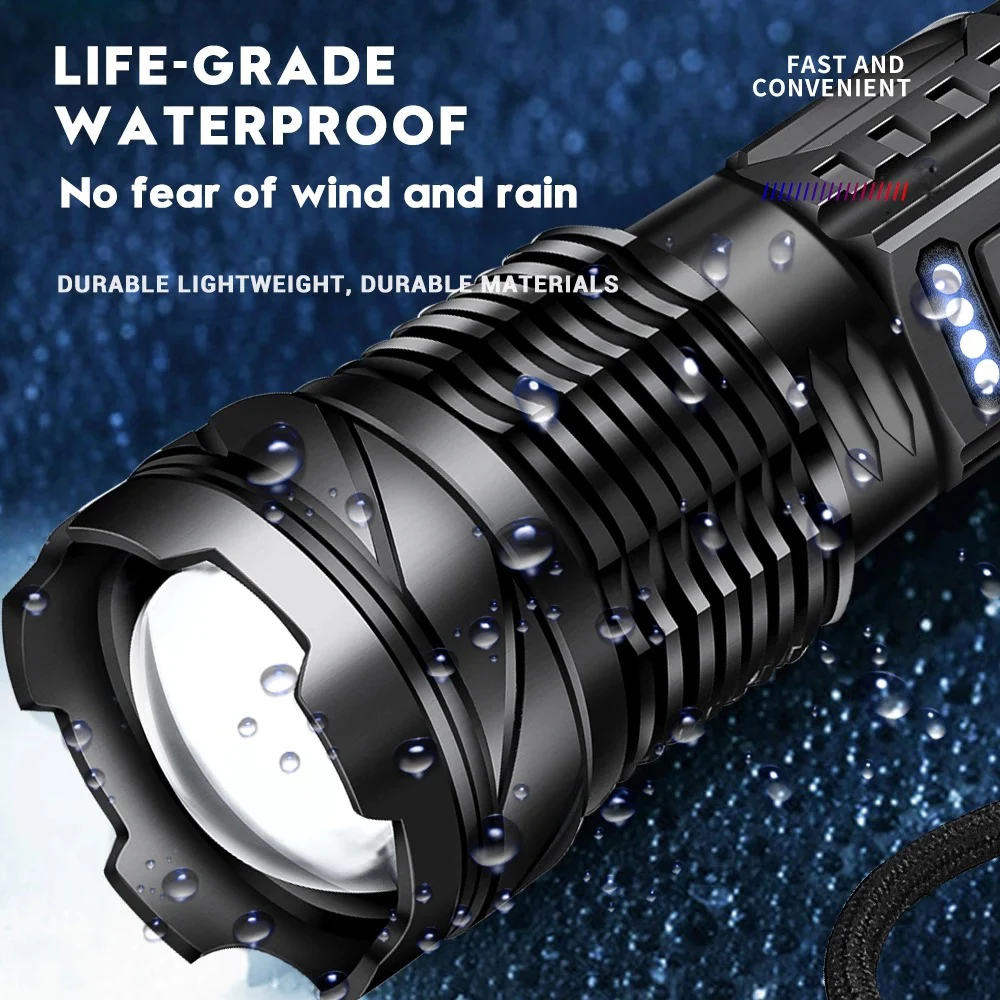 20000 Lumen Raybow Flashlight - Durable, Rechargeable, and Bright