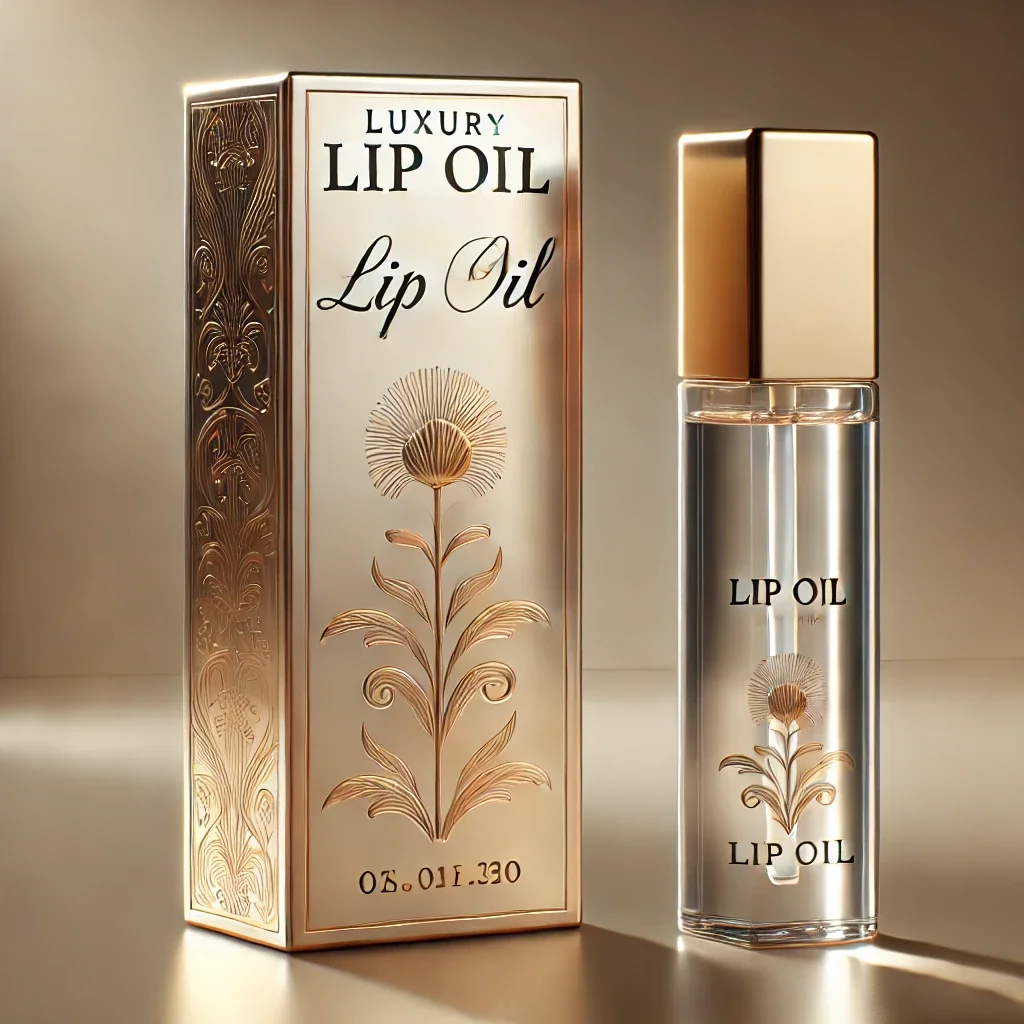 Custom Luxury Lip Oil Gold Foil Paper Box for Cosmetic Packaging 10ml ...