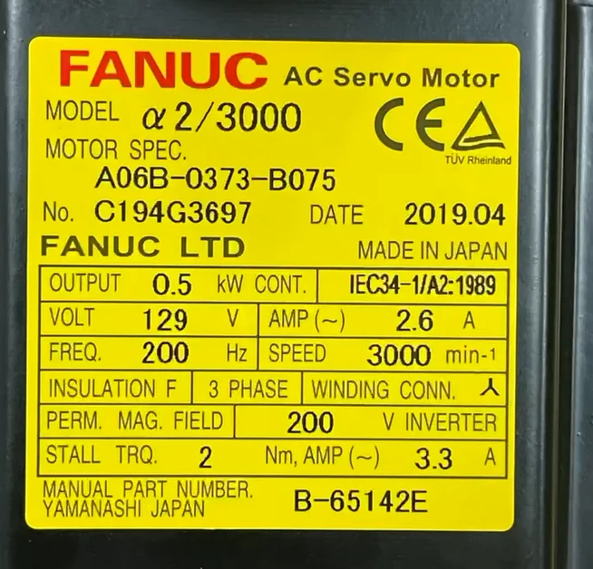 Cnc Fanuc Original Servo Motor A06b-0373-b075 - Buy Original Servo Motor A06b-0373-b075 fanuc ...