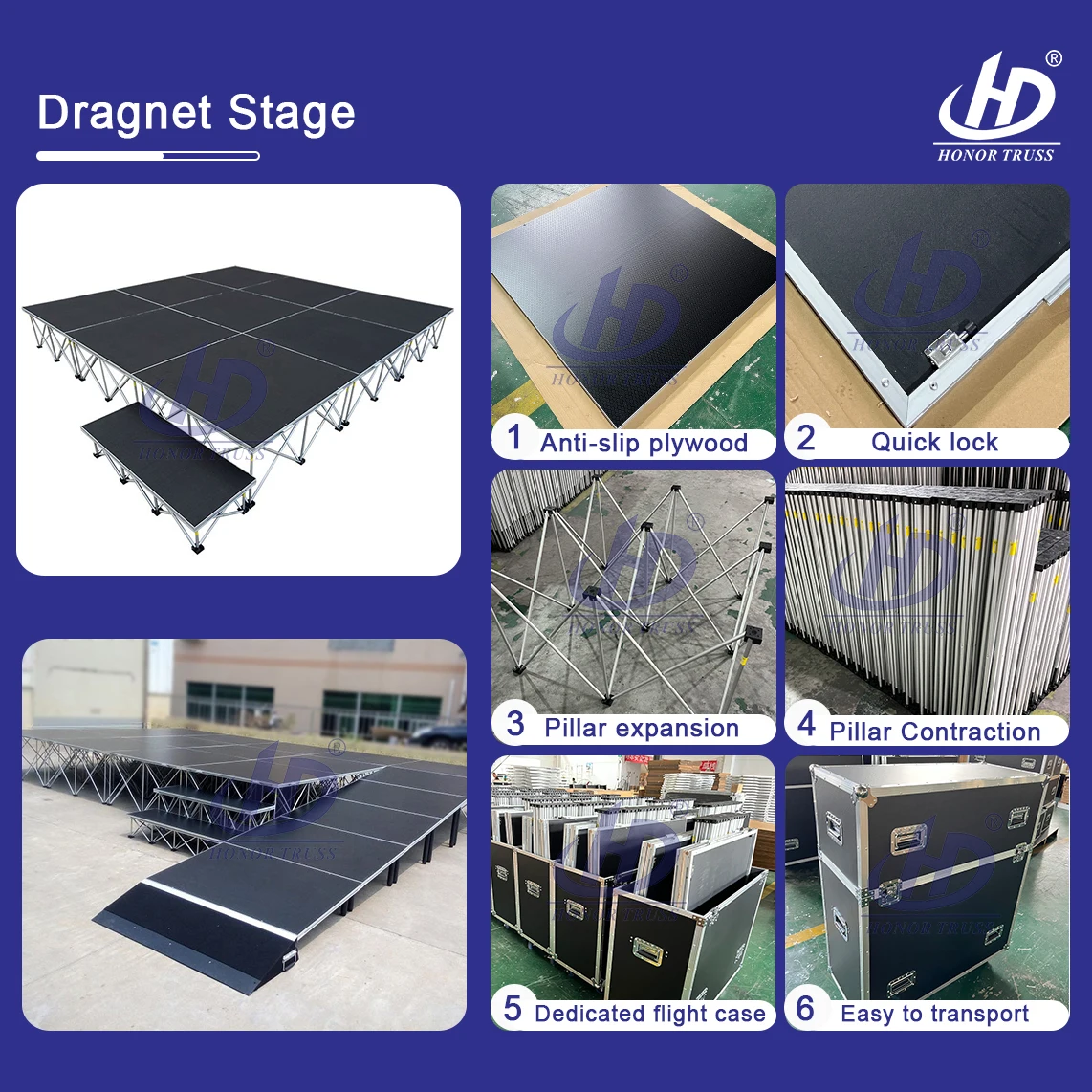 Portable Aluminum Folding Stage Platform For Outdoor Events & Trade ...