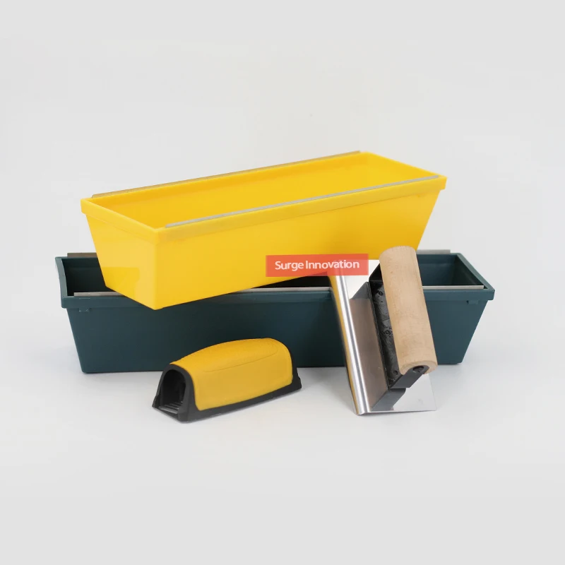 Drywall Masonry Tool Tray Bucket - Stainless Steel & Plastic