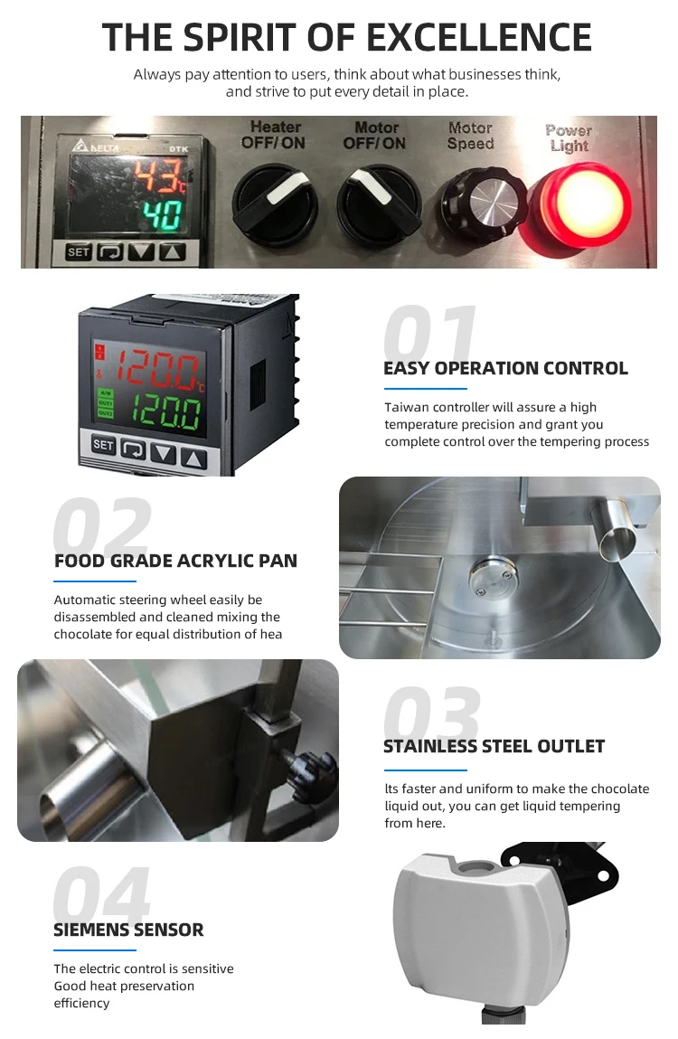 Temper Manual Enrobe Chocolate Temperature Bar Vibrate Table 8kg ...