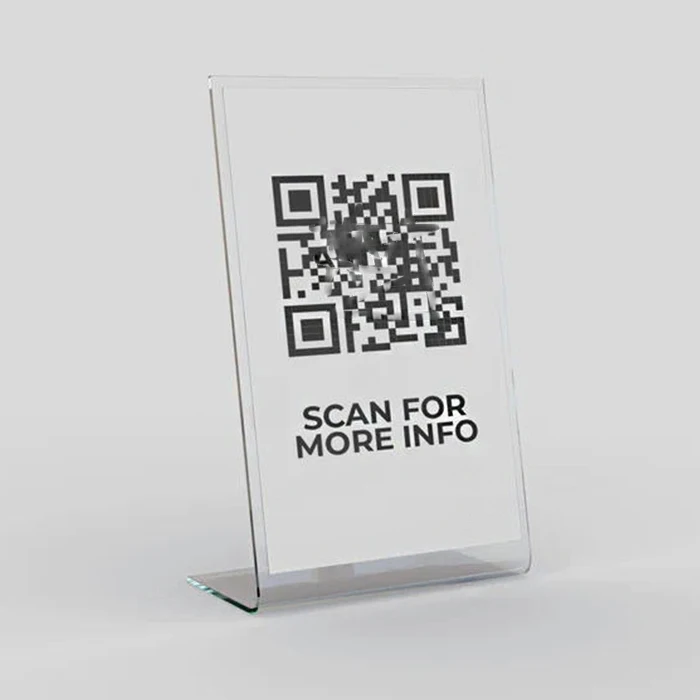 Square Clear Acrylic Wifi Qr Code Block Transparent Acrylic Barcode ...