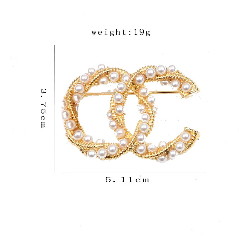 2023 New Brand Designer Brooch Wild Double C Letter Light Luxury Full ...