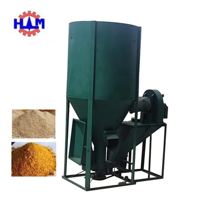 vertical 500kg corn powder making poultry feed mixer with grinder ...