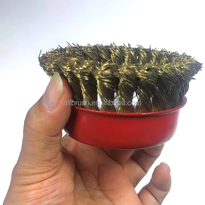 Heavy Duty Twist Knot Brass Wire Cup Brush for Rust Removal