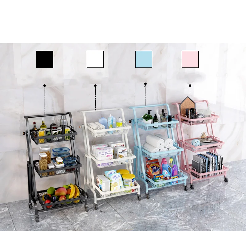Retractable Kitchen Vegetable Storage Rack Metal Movable Household ...