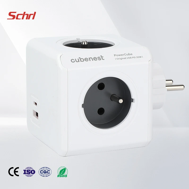 Electrical Socket Power Cube Plugs Sockets French Standard Usb Type-c ...