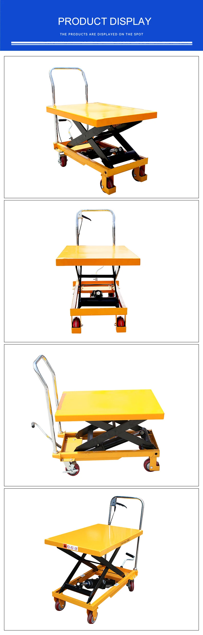 150kg 350kg 500kg 1000kg Hydraulic Lift Table Manual Small Lift Table Scissor Table Lift ...