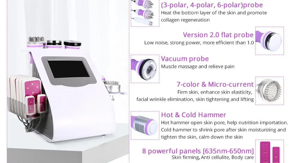 9 In 1 Body Cavitation Machine Rf Body Sculpting Face Skin Tightening ...