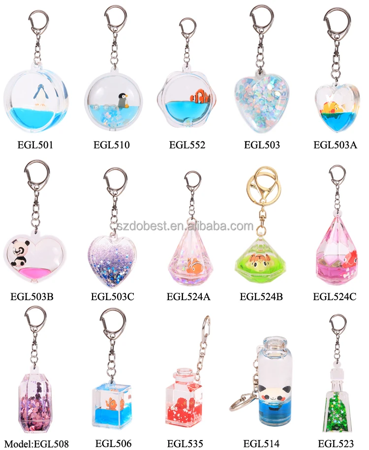 Cute Pink Liquid Keychain with Dolphin Floater - Bulk Production