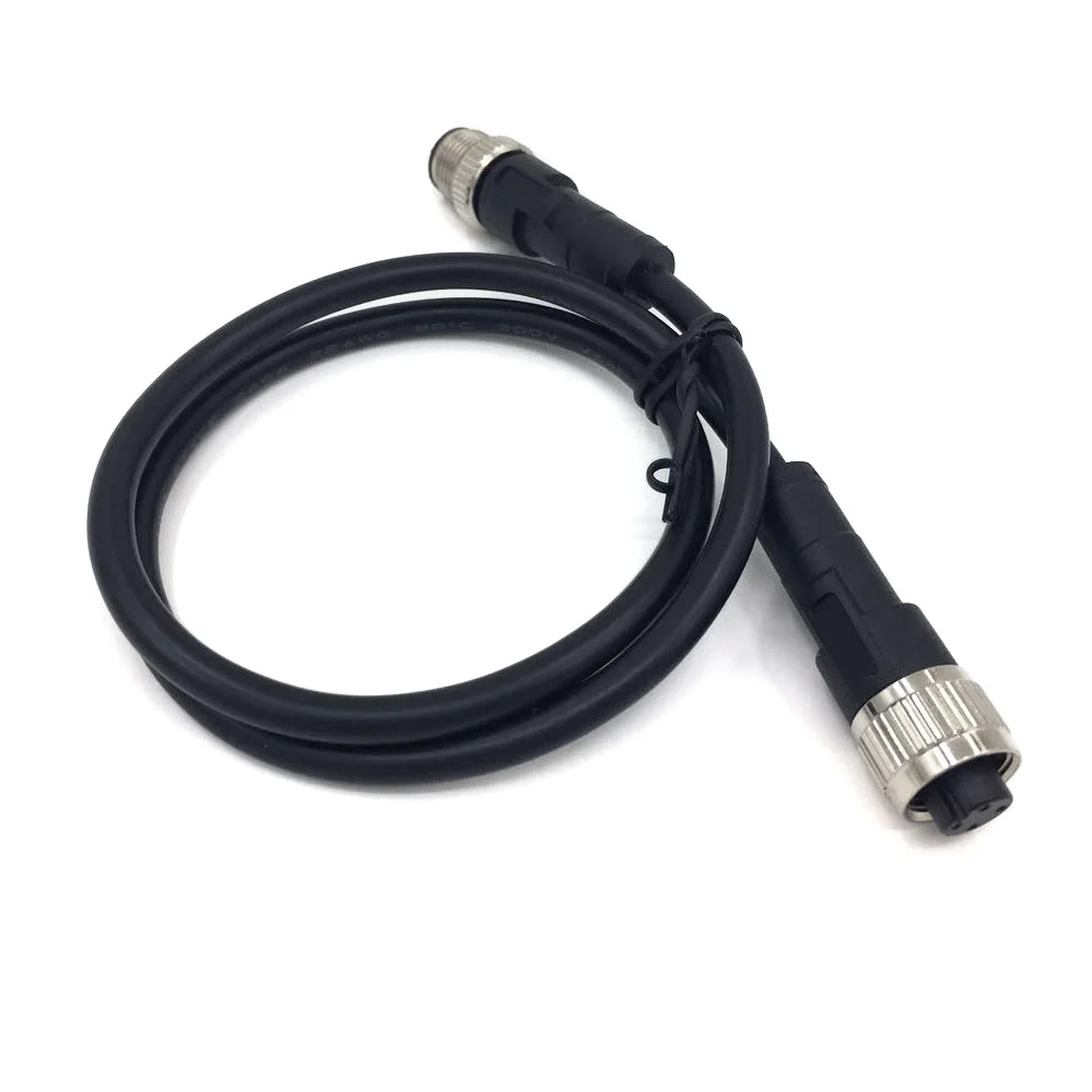 Waterproof Coiled 3pin Sensor Cable Spiral M12 Connector Male To Female ...