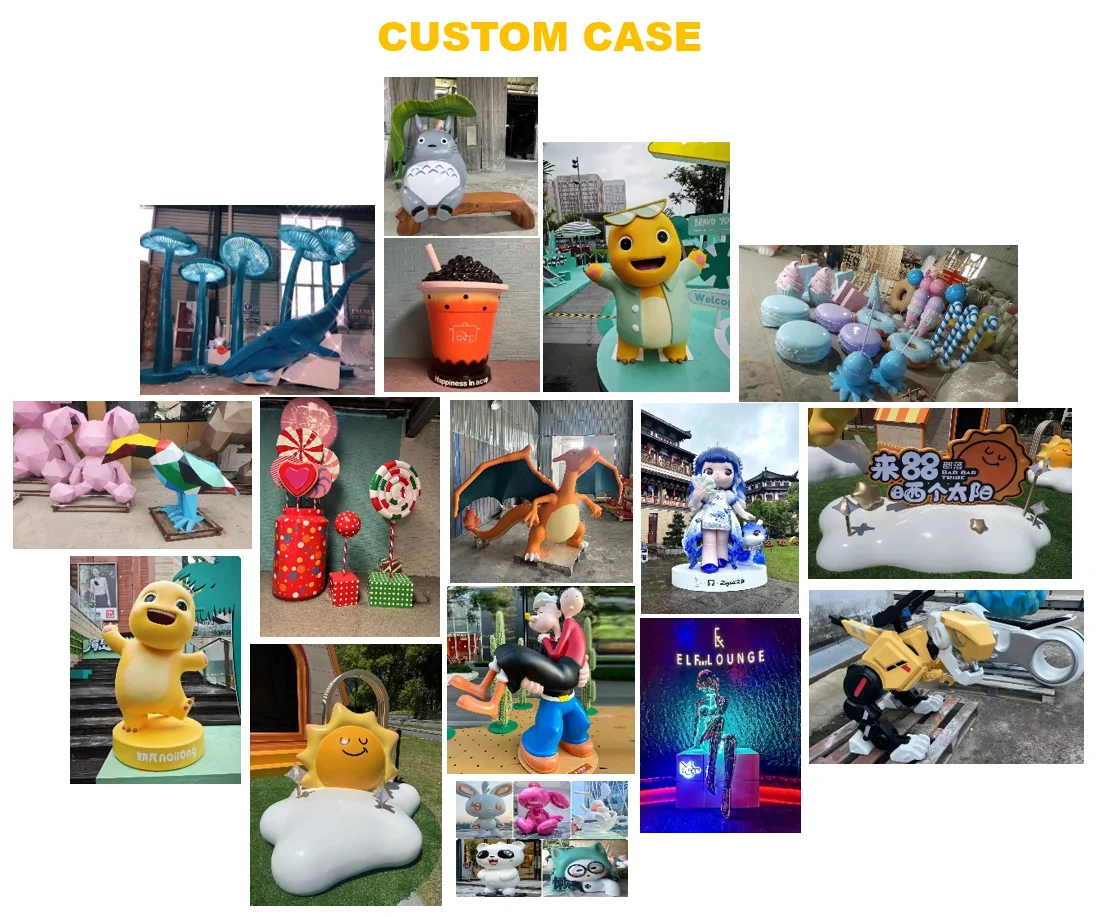 Life Size Cartoon Statue Fiberglass Mickey Minnie Mouse Sculpture