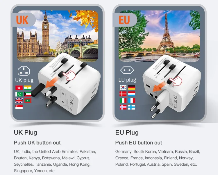 Worldplug Travel Charger - Universal Adapter for 150+ Countries