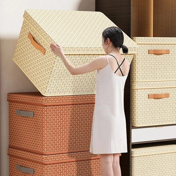 Collapsible Storage Boxes With Lids Fabric Foldable Storage Bins ...
