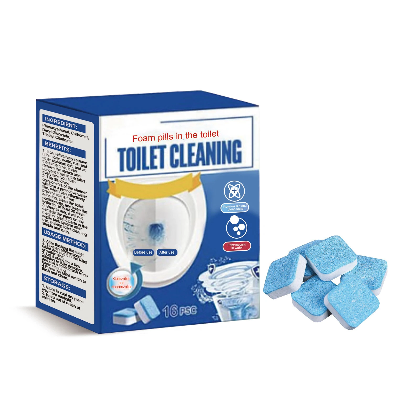 Toilet Liuxiang Effervescent Tablet Cleaning Decontamination Descaling ...