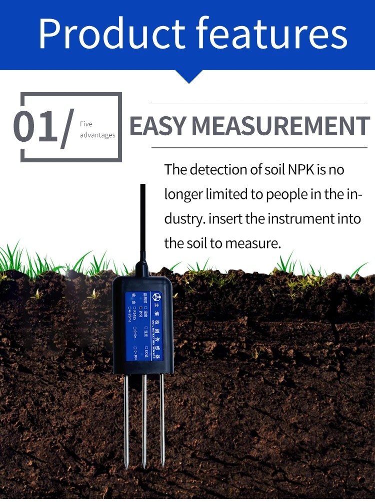Rs485 Soil Npk Meter Digital Soil Nutrient Tester Soil Sensor Data ...