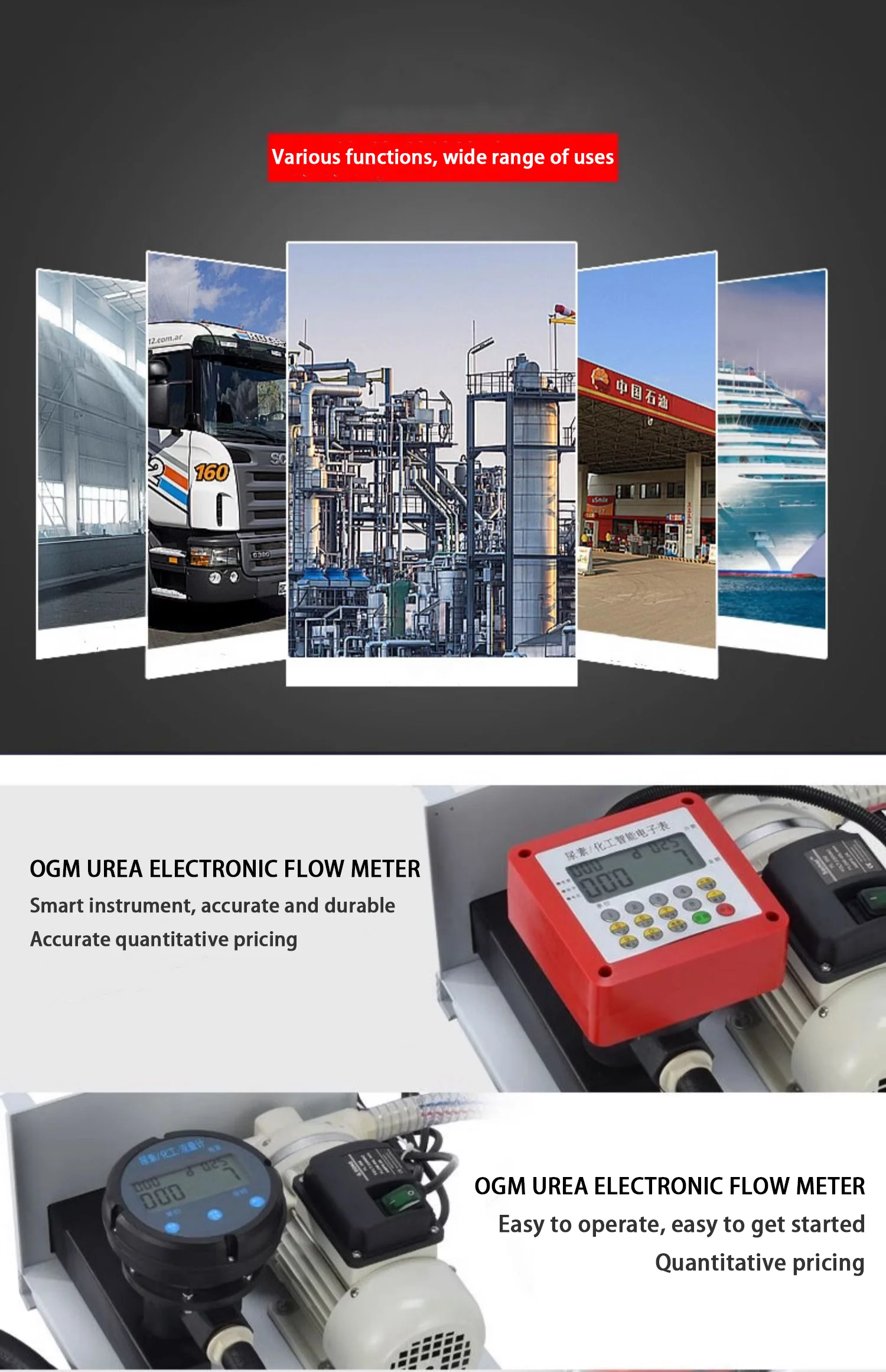 Portable 12V/24V Automatic Urea Pump Kit Adblue Dispenser with Quantitative Flow Meter for ...