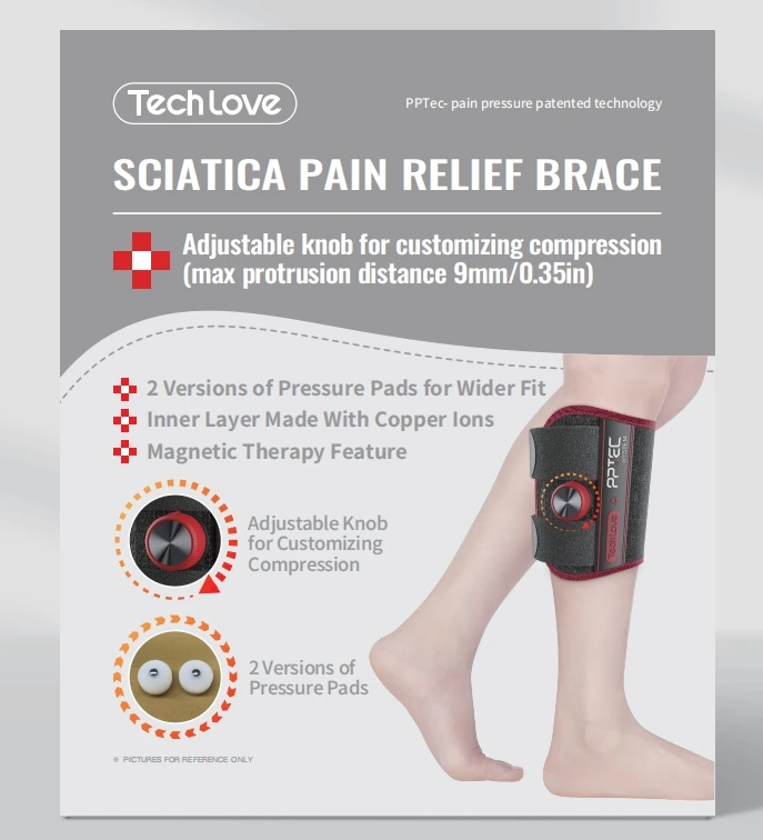 Tech Love Sciatica Lower Back Hip Knee Brace Pressure Pad Targeted Ease ...