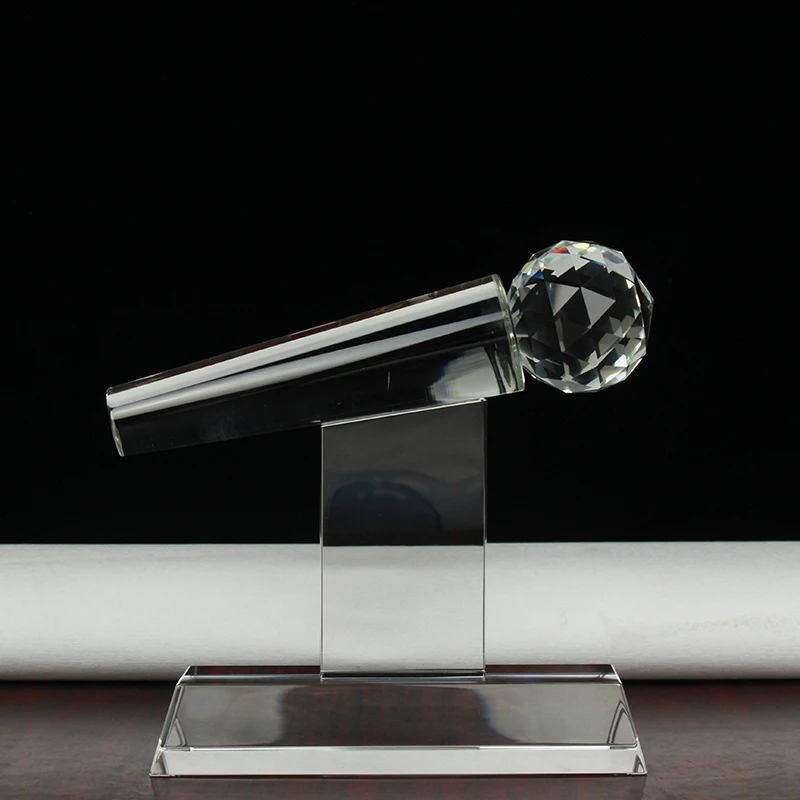 Custom Clear Optical K9 Crystal Singer Music Award Voice Contest Host ...