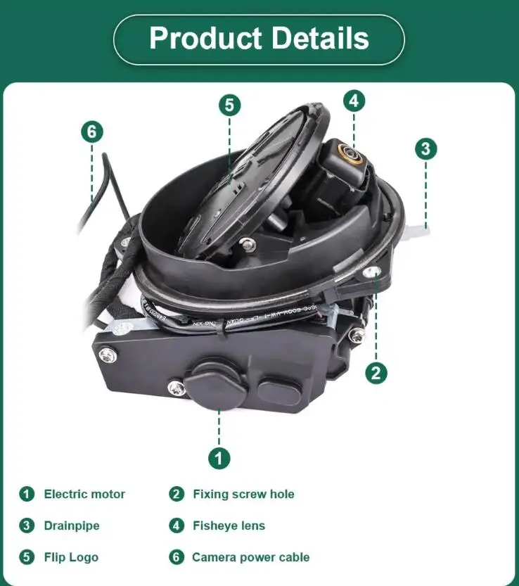 For Vw Badge Logo Smart Flip Car Rear View Reversing Camera For Vw Golf ...