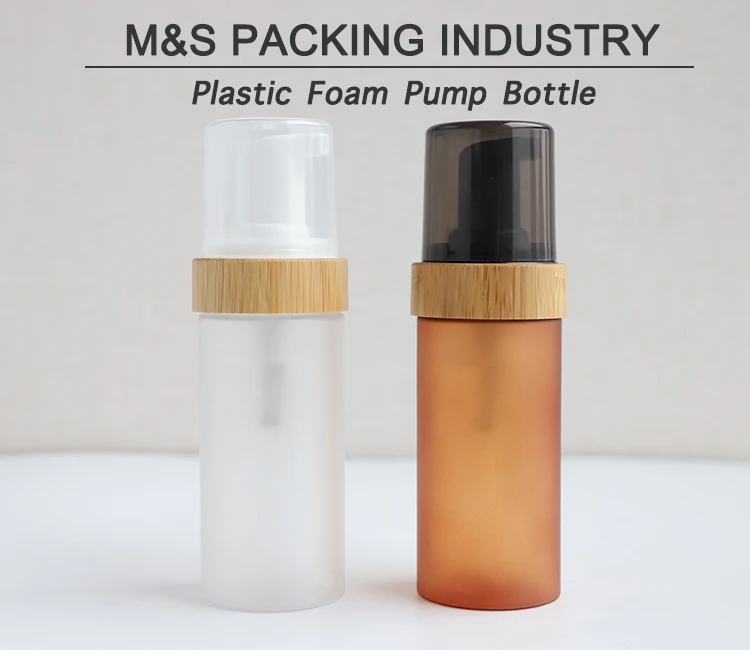 150ml Frosted Plastic Foam Pump Bottle With Bamboo Lid| Alibaba.com