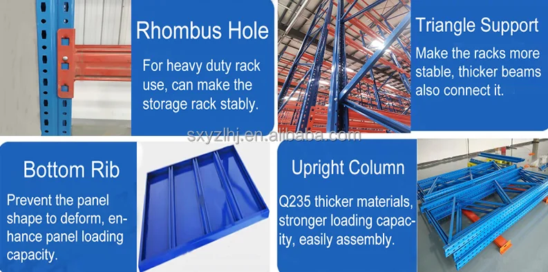 Heavy Duty Warehouse Storage Steel Metal Stacking Racking Movable Post ...