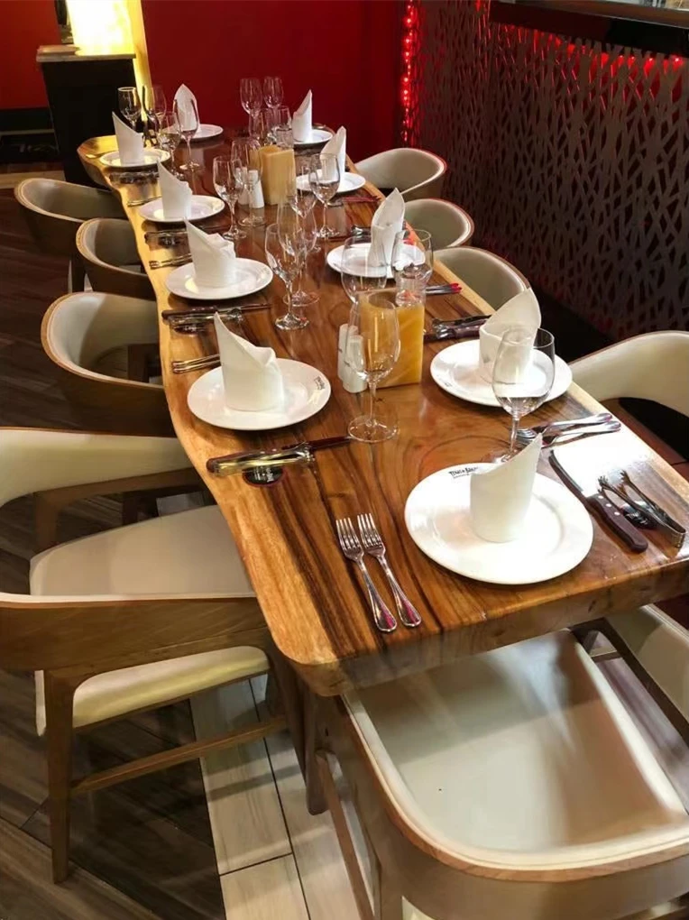 Natural Wood Epoxy Resin Dining Table Top - Irregular Solid Walnut Slab ...