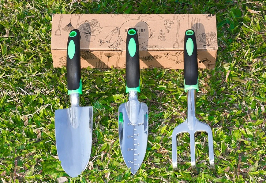 3 Pieces Rust Proof Heavy Duty Garden Hand Tools Trowel Transplanter ...