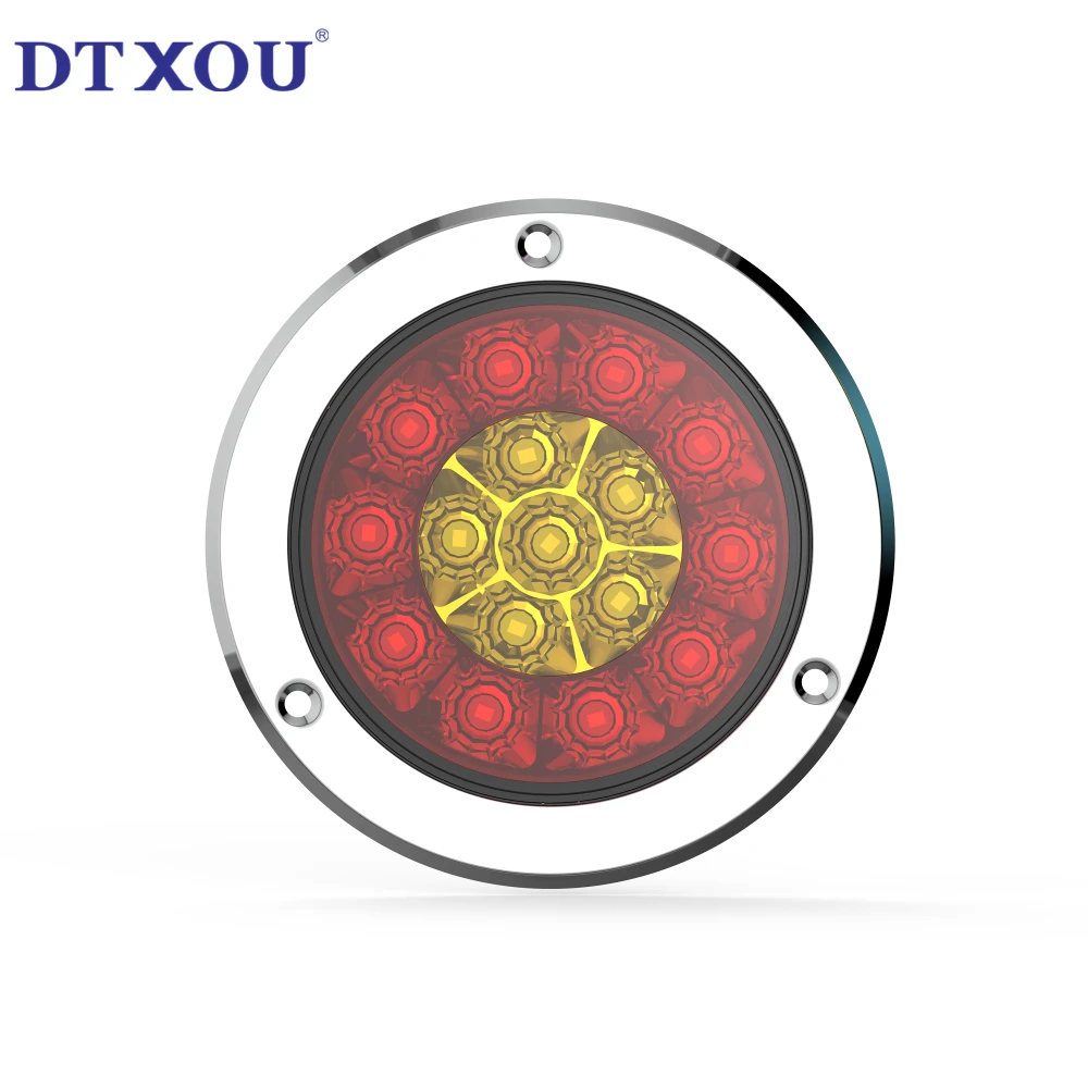 Top Shiliduo 4" Round Led Tail Rear Light Red Amber White For Your ...