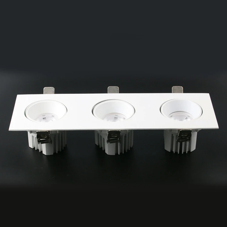 Triple Head 20W*3 Office Spot Down Rectangular COB Dimmable Recessed ...
