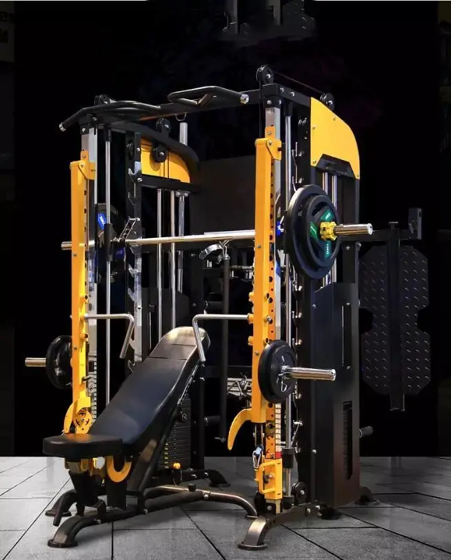 Multi Functional Gym Cable Crossover Equipment Body Building Exercise Training Smith Squad ...