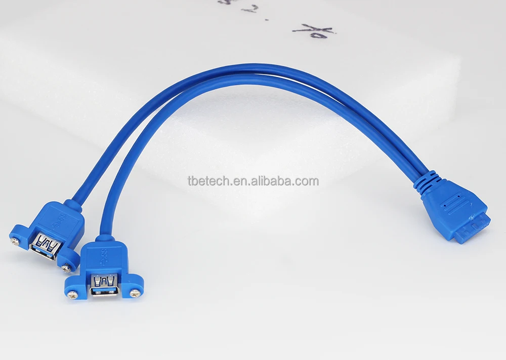 Computer Motherboard Usb Data Cords Ide 20 Pin To Usb 3.0 Panel Mount ...
