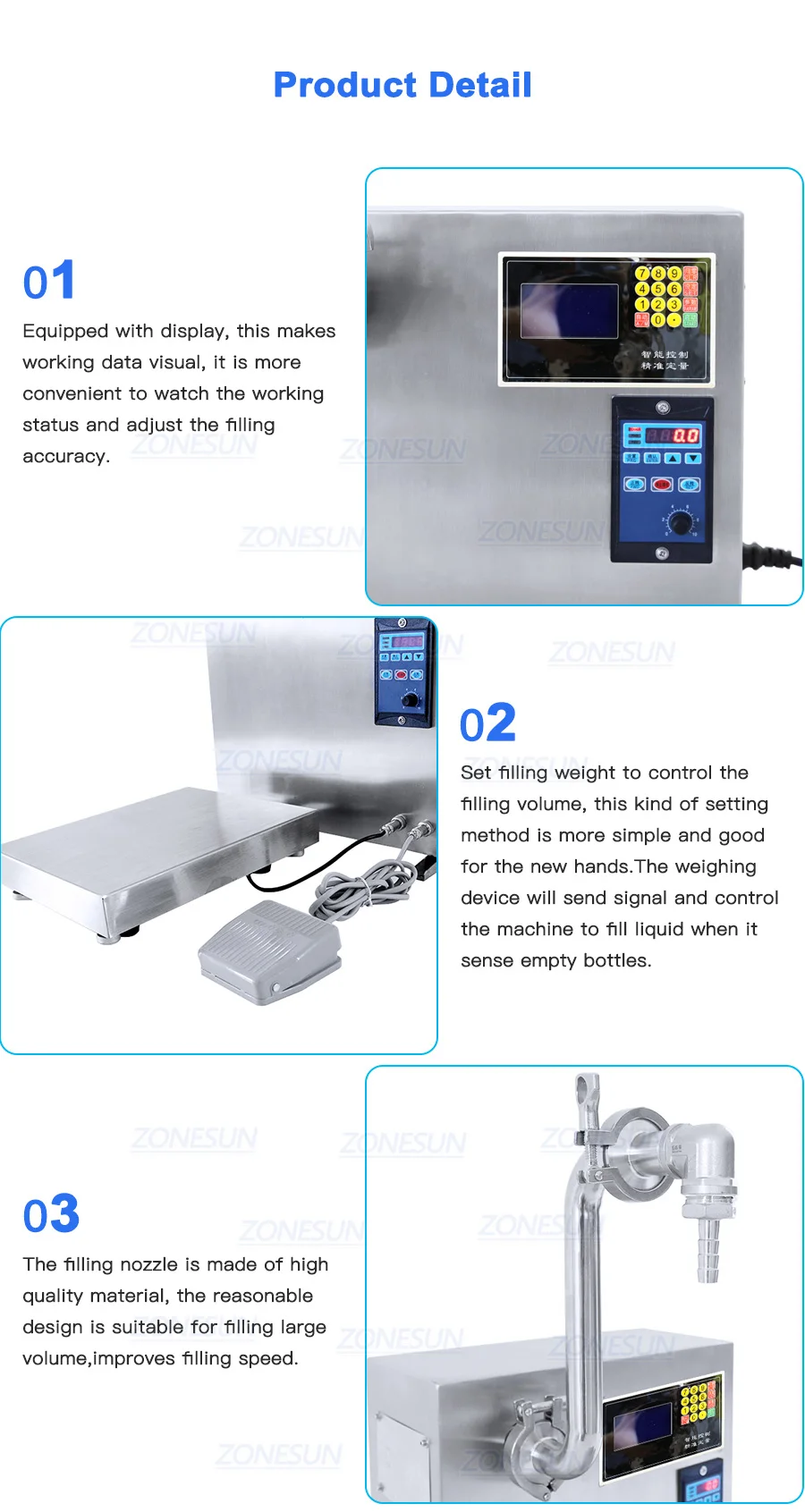 Zonesun Zs-gpw1 Semi Automatic Single Head Gear Pump Large Flow Thick Liquid Quantitative ...