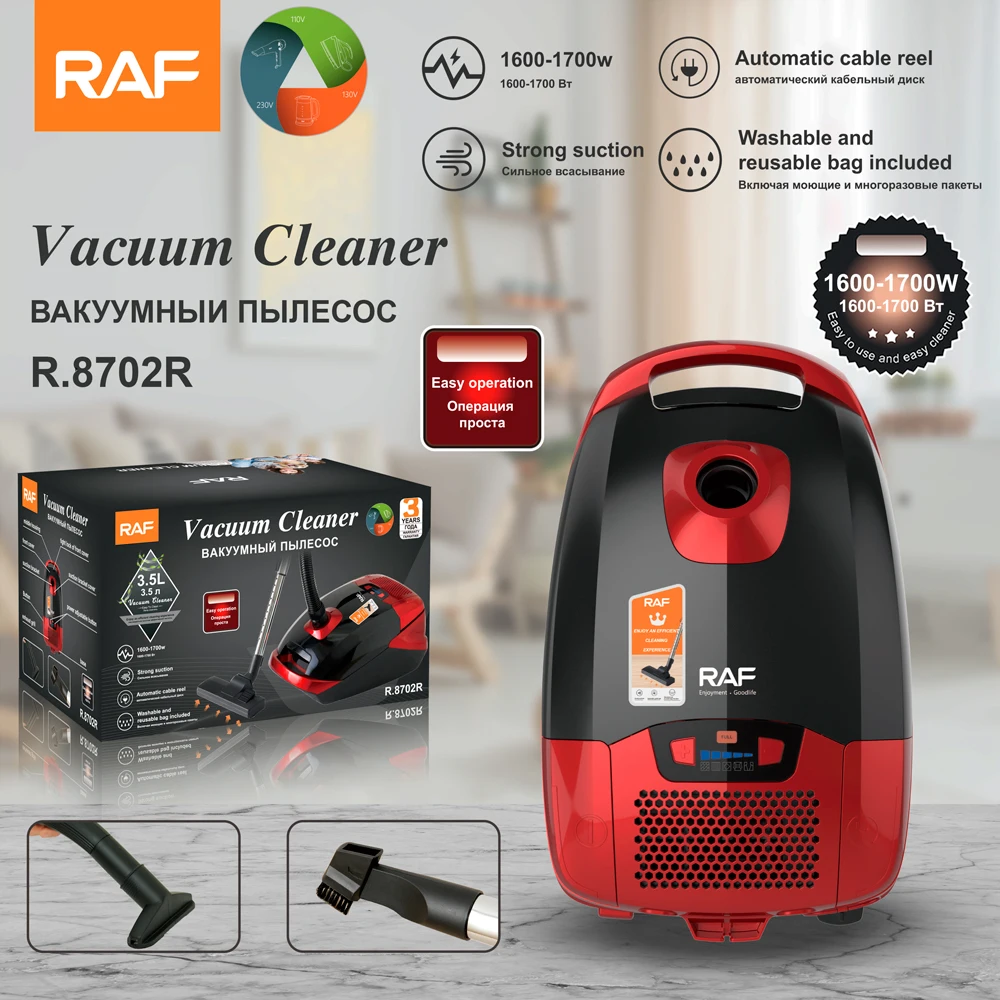 Raf 3.5L Canister Vacuum Cleaner - 1700W Bagged Power Dry