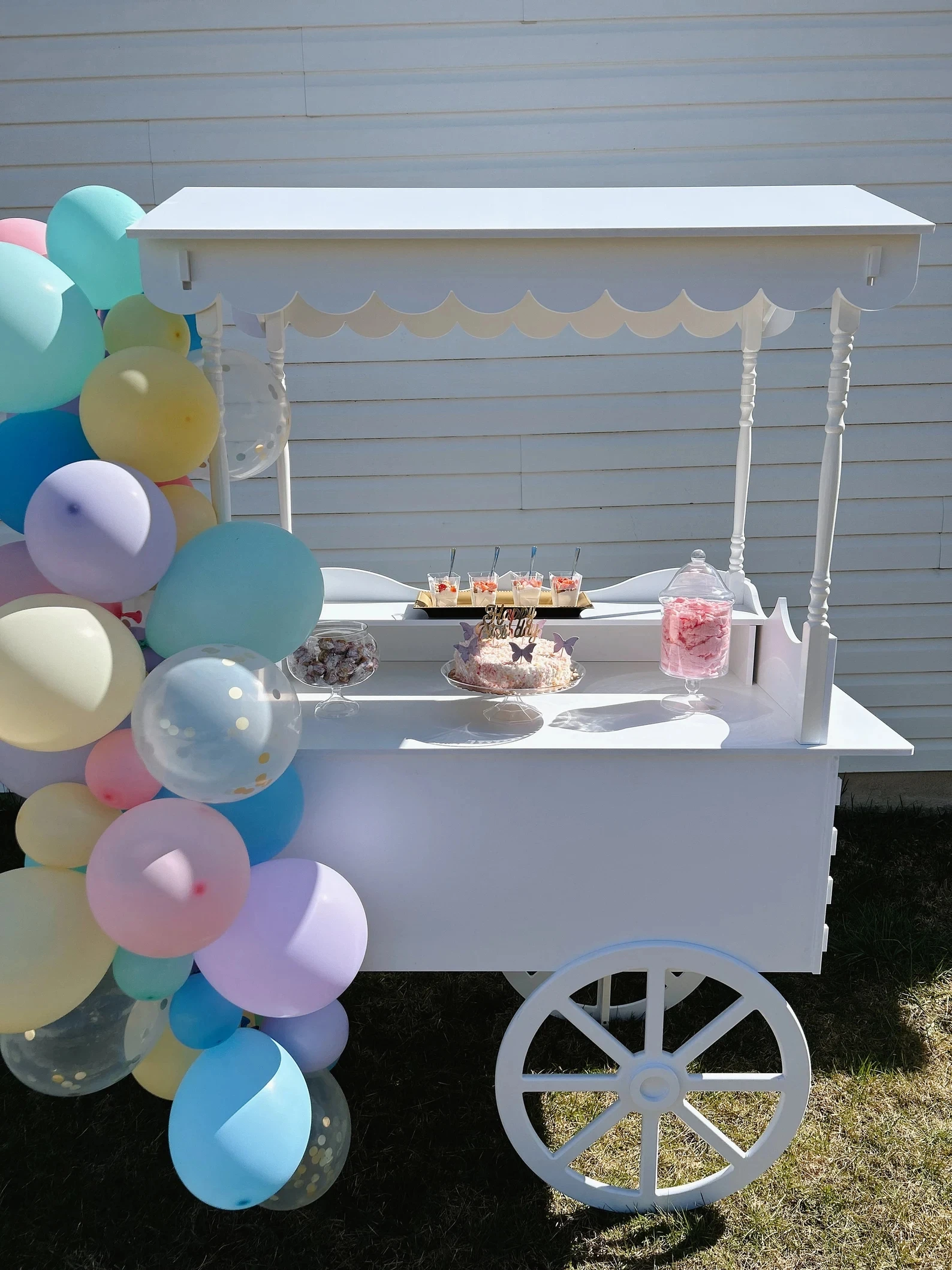 178cm Factory Sale Dessert Candy Cart with Wheels for Parties