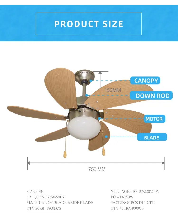 Jiangmen Factory 30/42 Inch LED Decorative Ceiling Orbit Fan with MDF ...