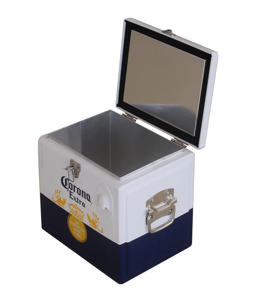 15L Cooler Box vintage cooler bag ice metal box wine cooler rolling ...