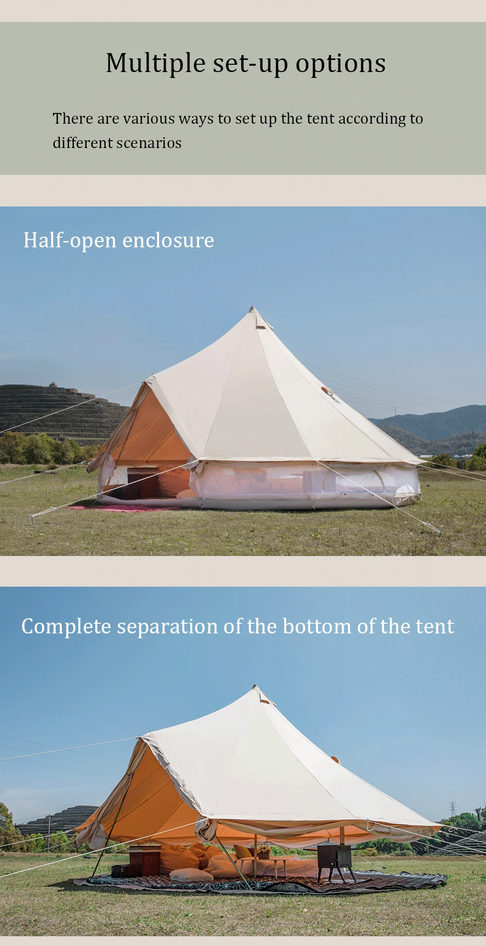 Extra Large Camping Tents - Durable & Waterproof Bell Tents