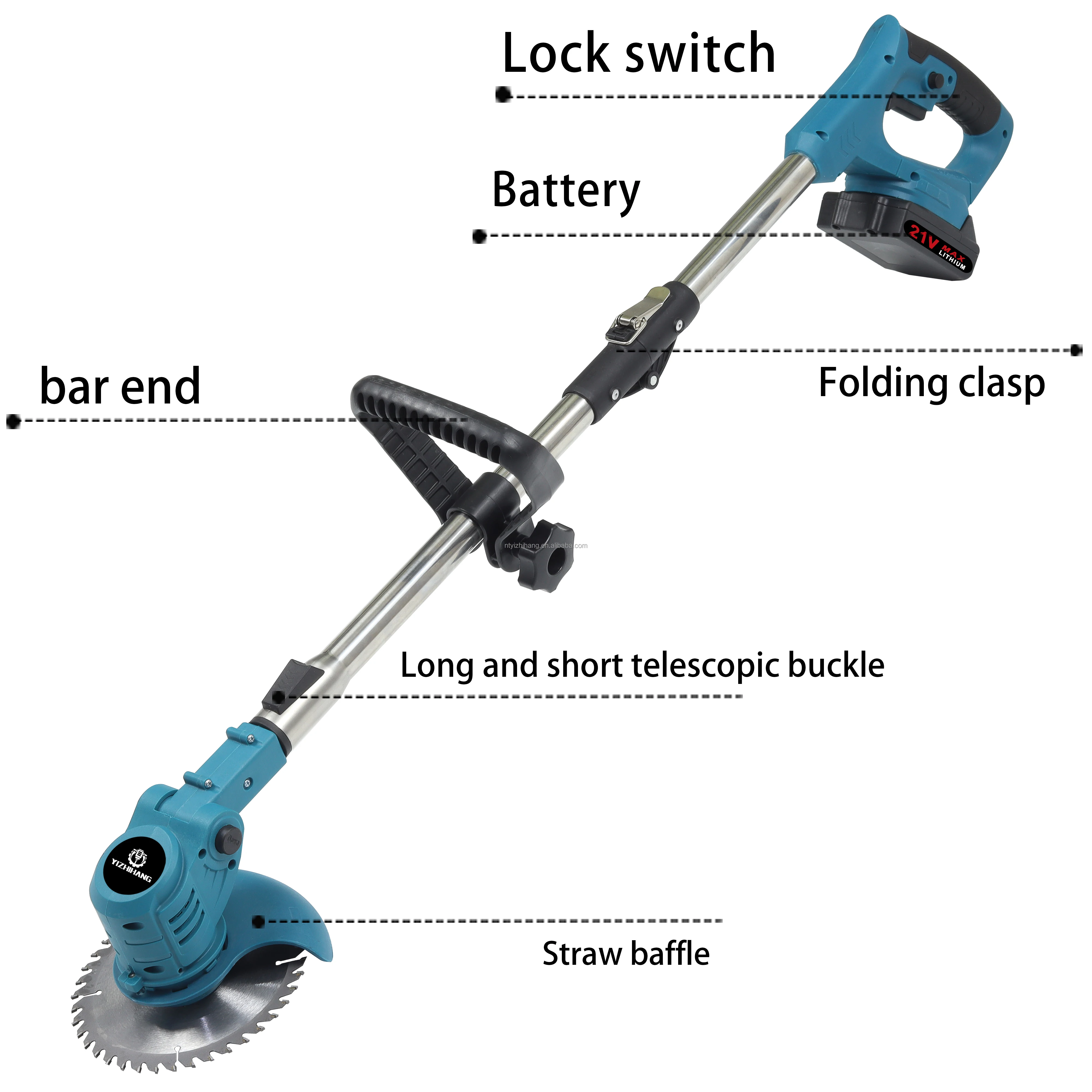 Amlm21 Mini Portable Battery Operated Folding Lawn Mower Garden Grass ...