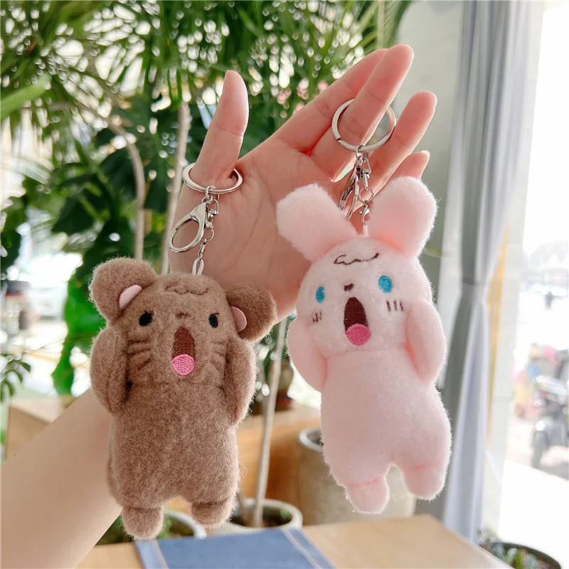 Cute Refueling Rabbit Small Pendant Plush Flurry Dog Rabbit Doll ...