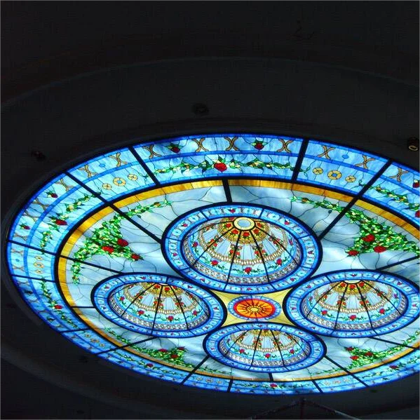 Stained Glass Dome Skylight Handmade Soldering Decorative Stained Glass ...