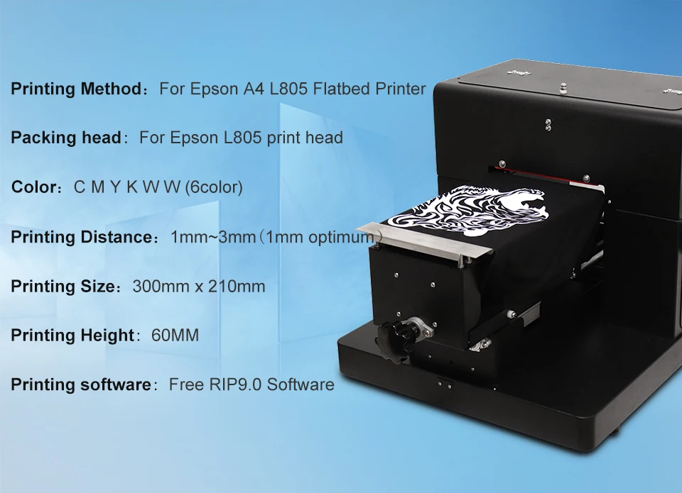 Wholesale Clothing Flatbed Printer A4 Size DTG Printer