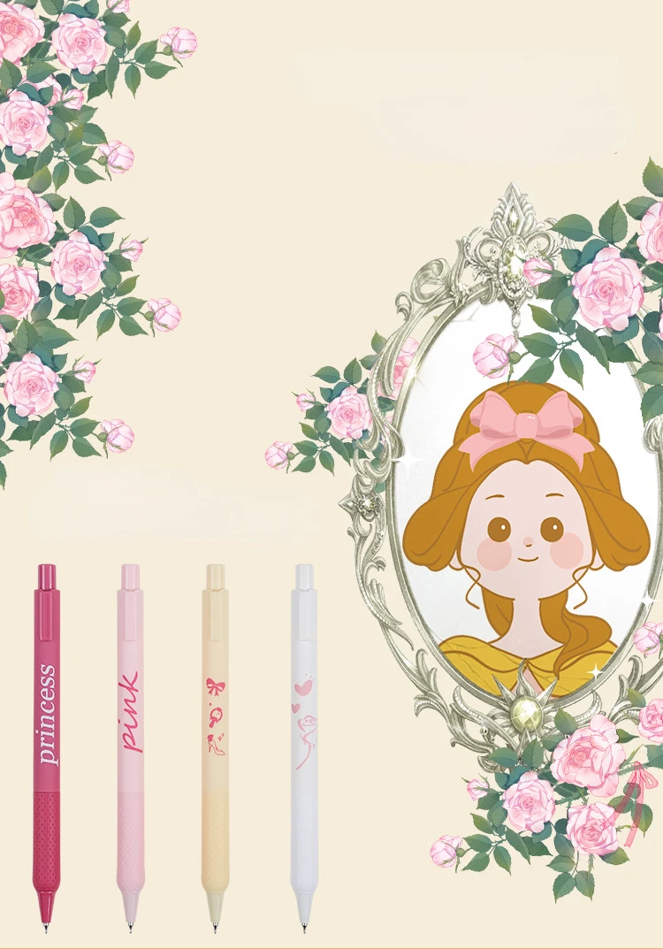 Cute Runaway Princess Pen Holder - 4 Piece Gel Pen Set