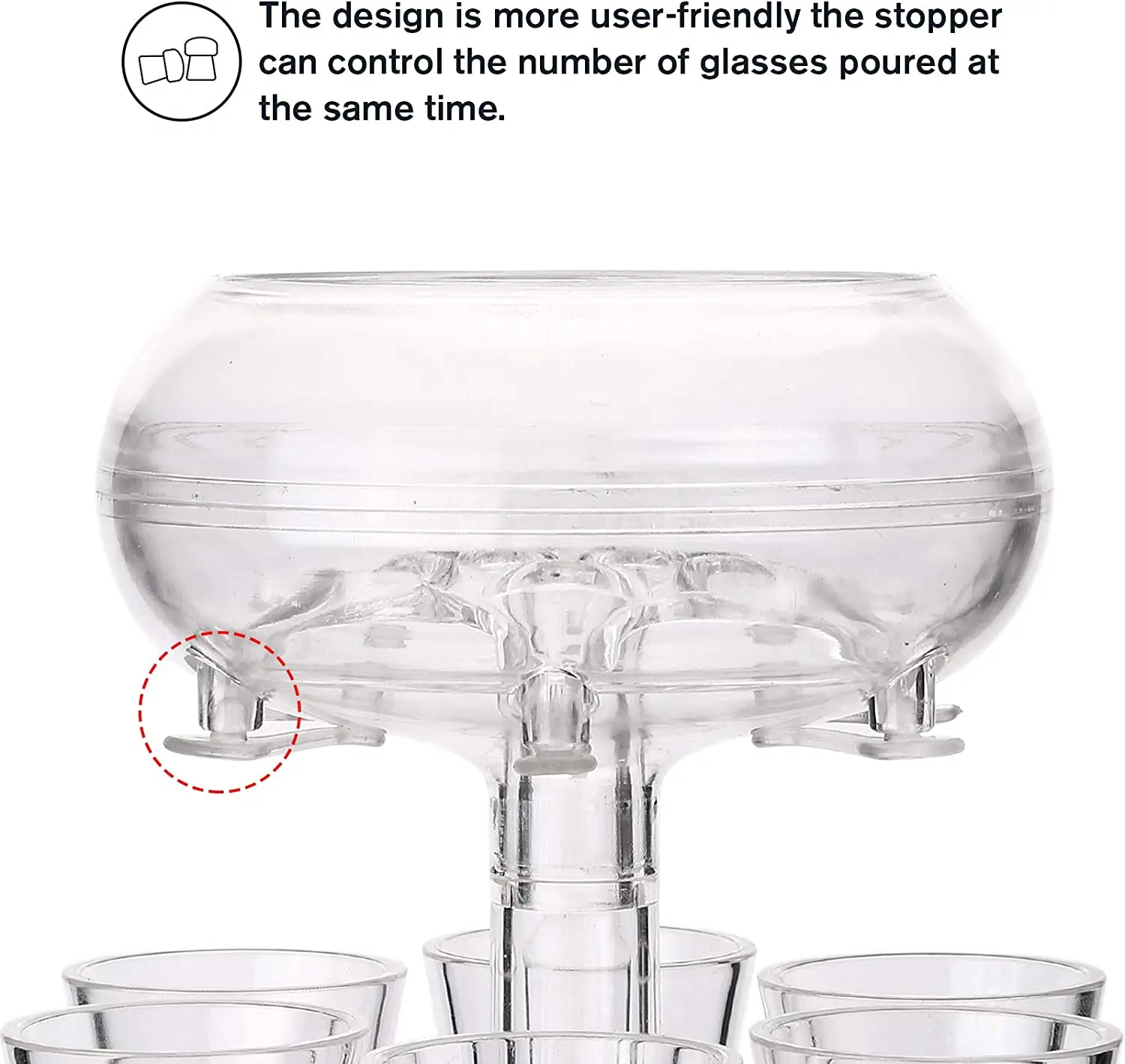 6 Shot PMMA Dispenser - Perfect for Party Beverage Games