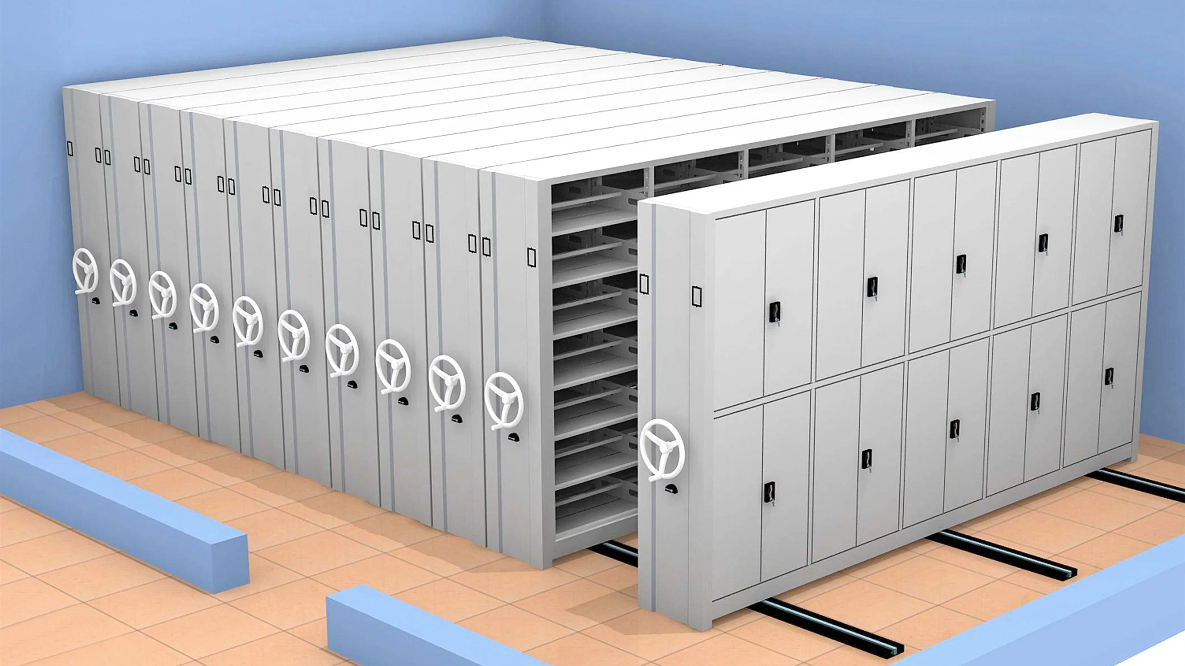 Filing Storage Furniture High Density Mechanical Mobile Storage ...