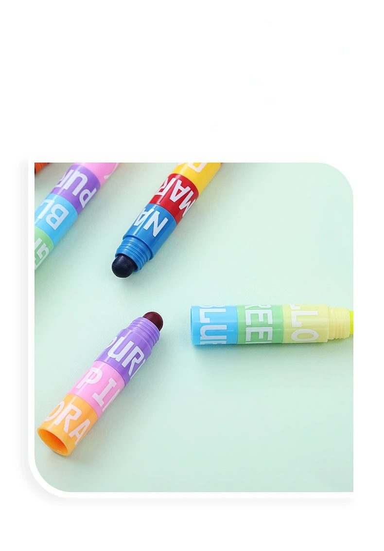 Spliceable Vintage Color Solid Highlighter Set - 6 Colors