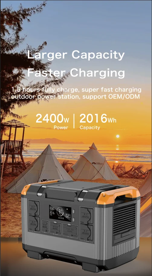 Portable High-voltage 2400W LiFePO4 Battery Solar Generator for Solar ...